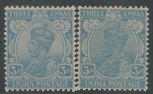 British India Stamps – King George V – 3 as Shades Multiple Star – 1926 ...